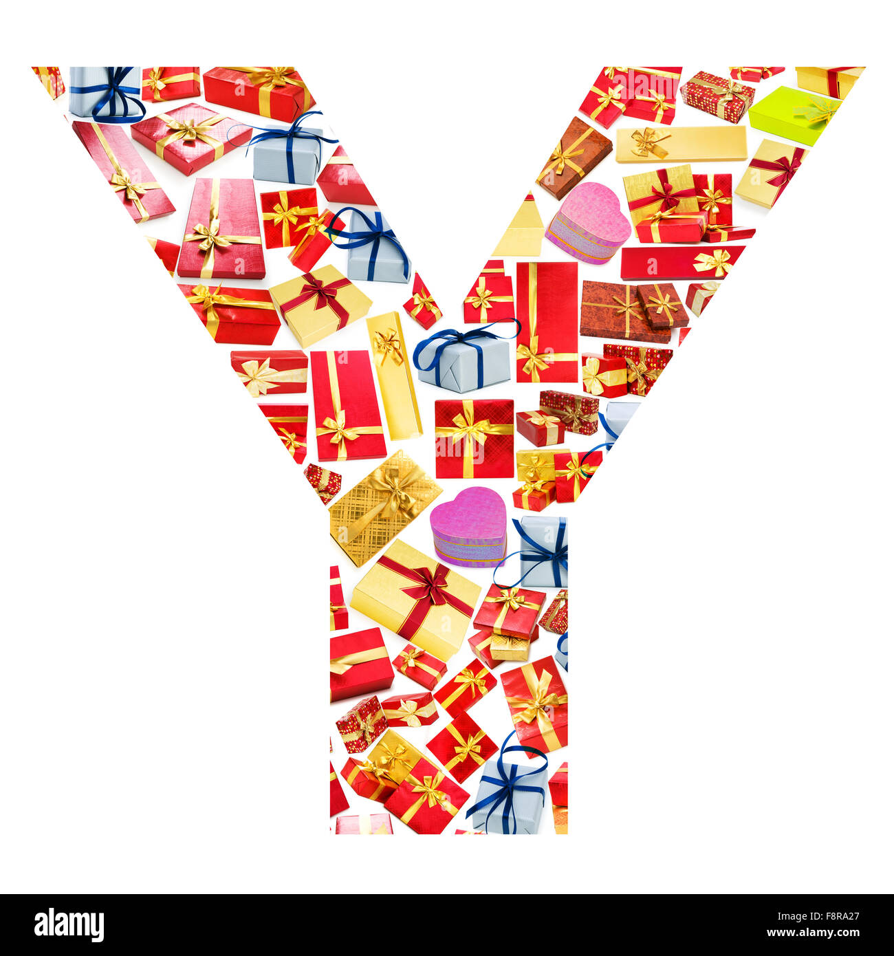 Y Letter - Alphabet made of giftboxes Stock Photo - Alamy