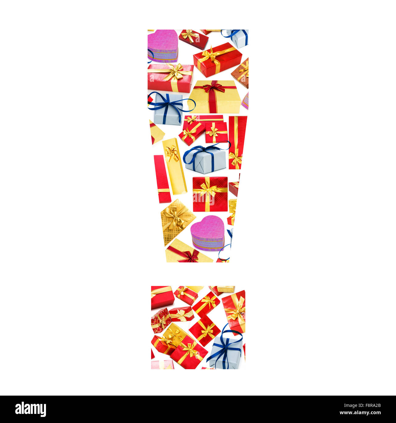 Exclamation mark - Alphabet made of giftboxes Stock Photo - Alamy
