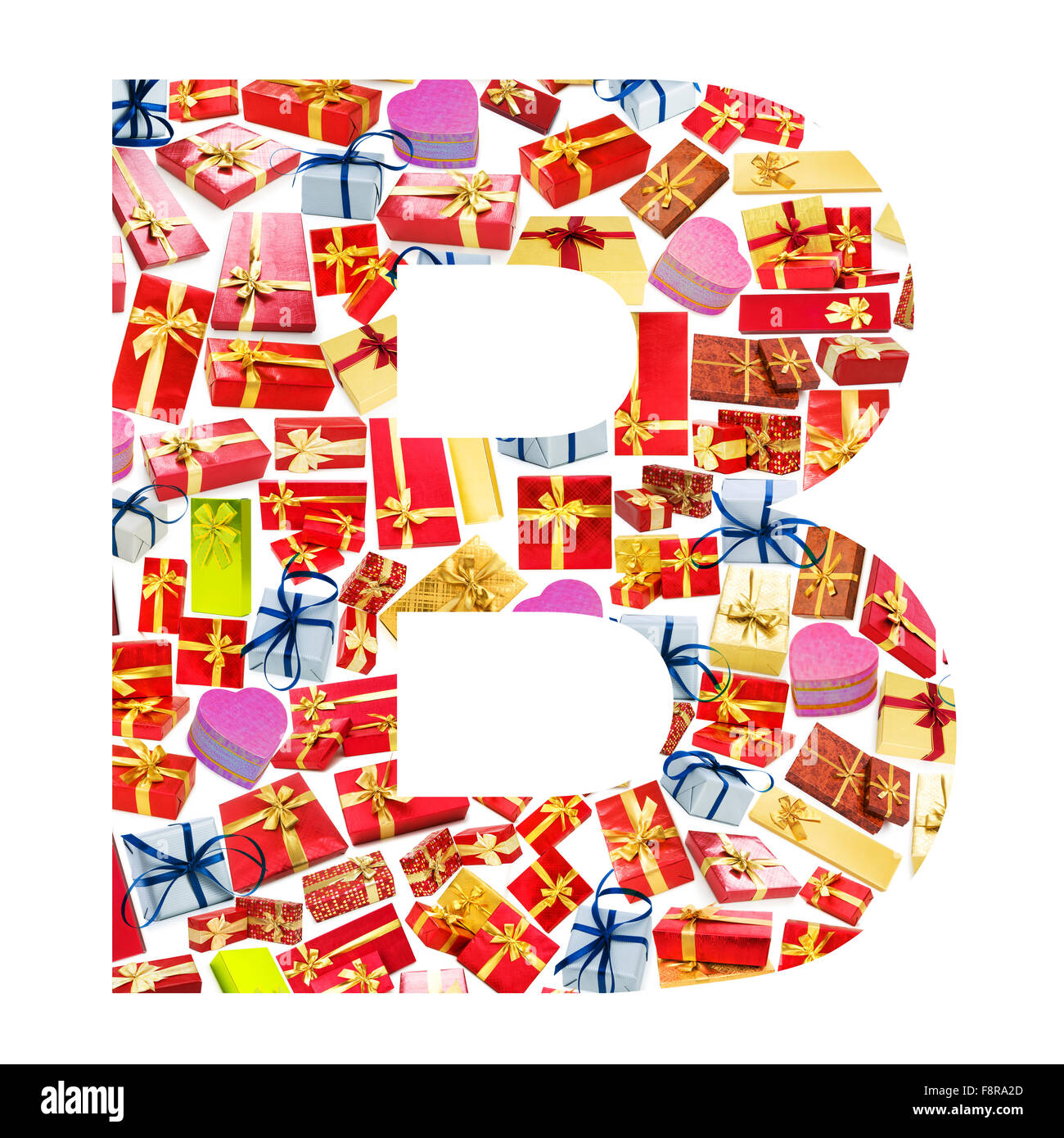B Letter - Alphabet made of giftboxes Stock Photo - Alamy