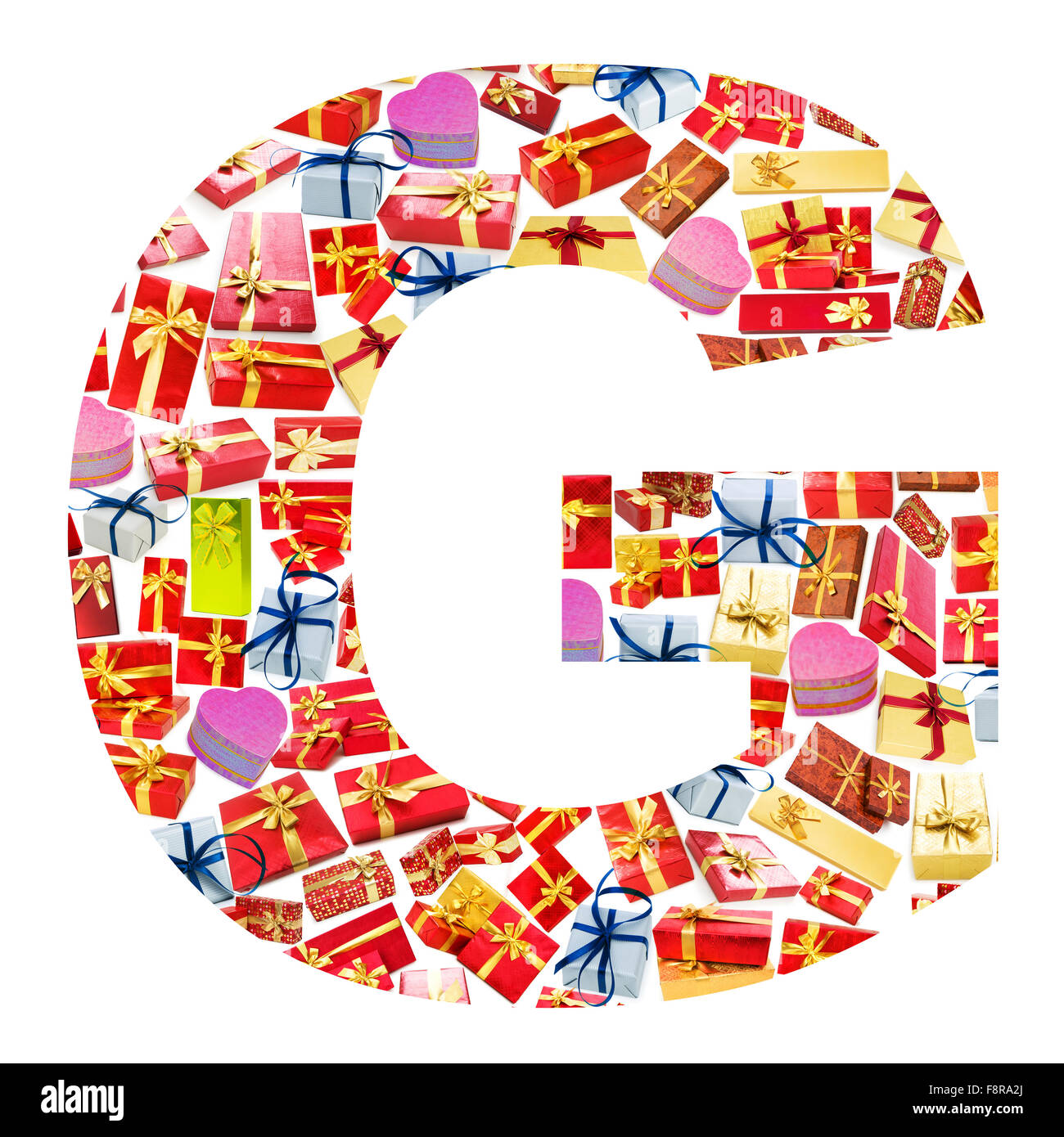 G Letter - Alphabet made of giftboxes Stock Photo - Alamy