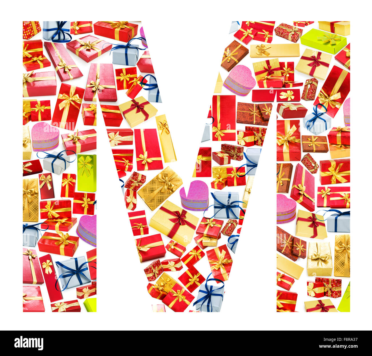 M Letter - Alphabet made of giftboxes Stock Photo - Alamy