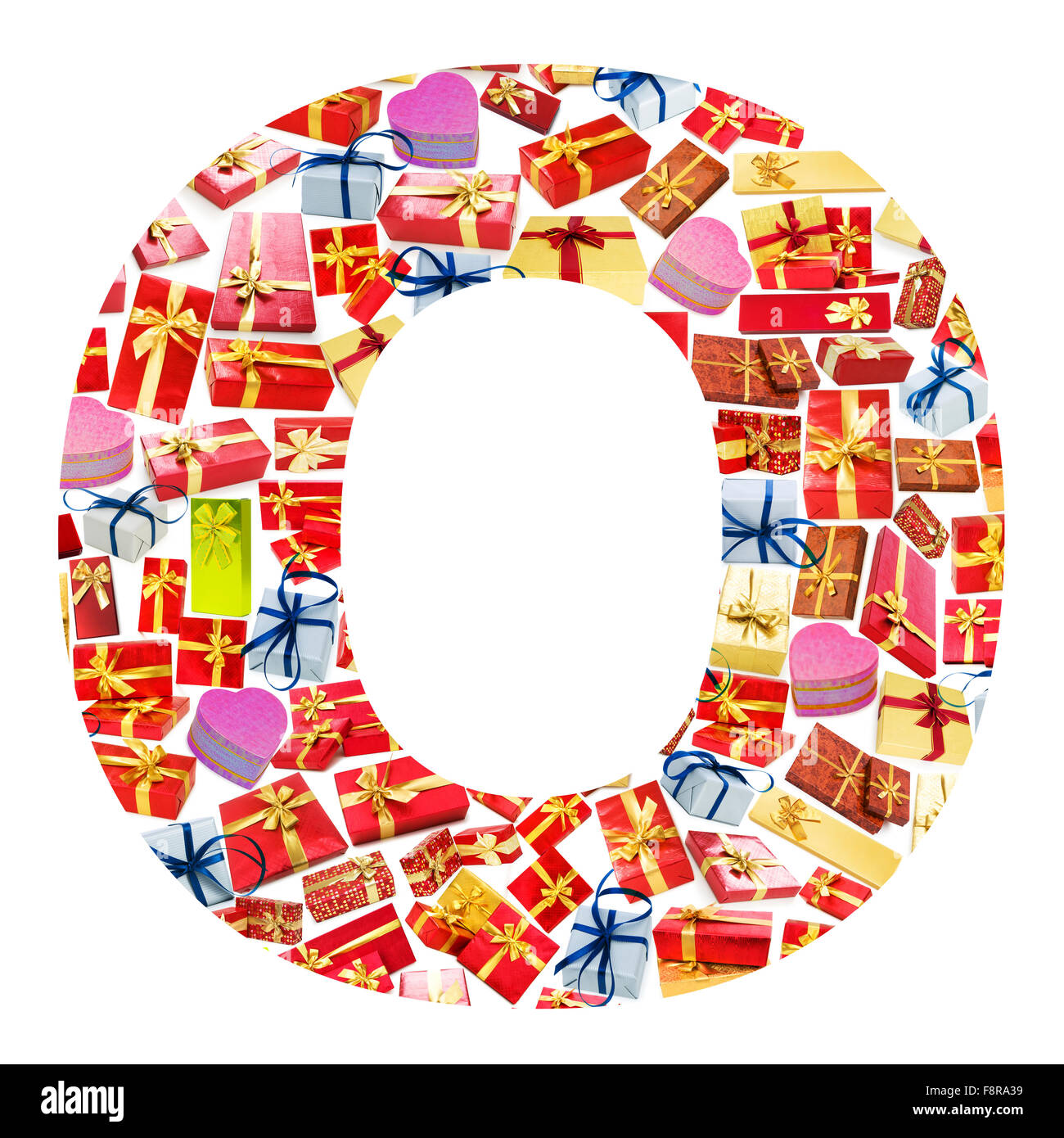 O Letter - Alphabet made of giftboxes Stock Photo - Alamy