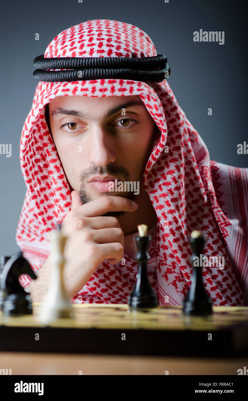 Chess player playing his game Stock Photo - Alamy