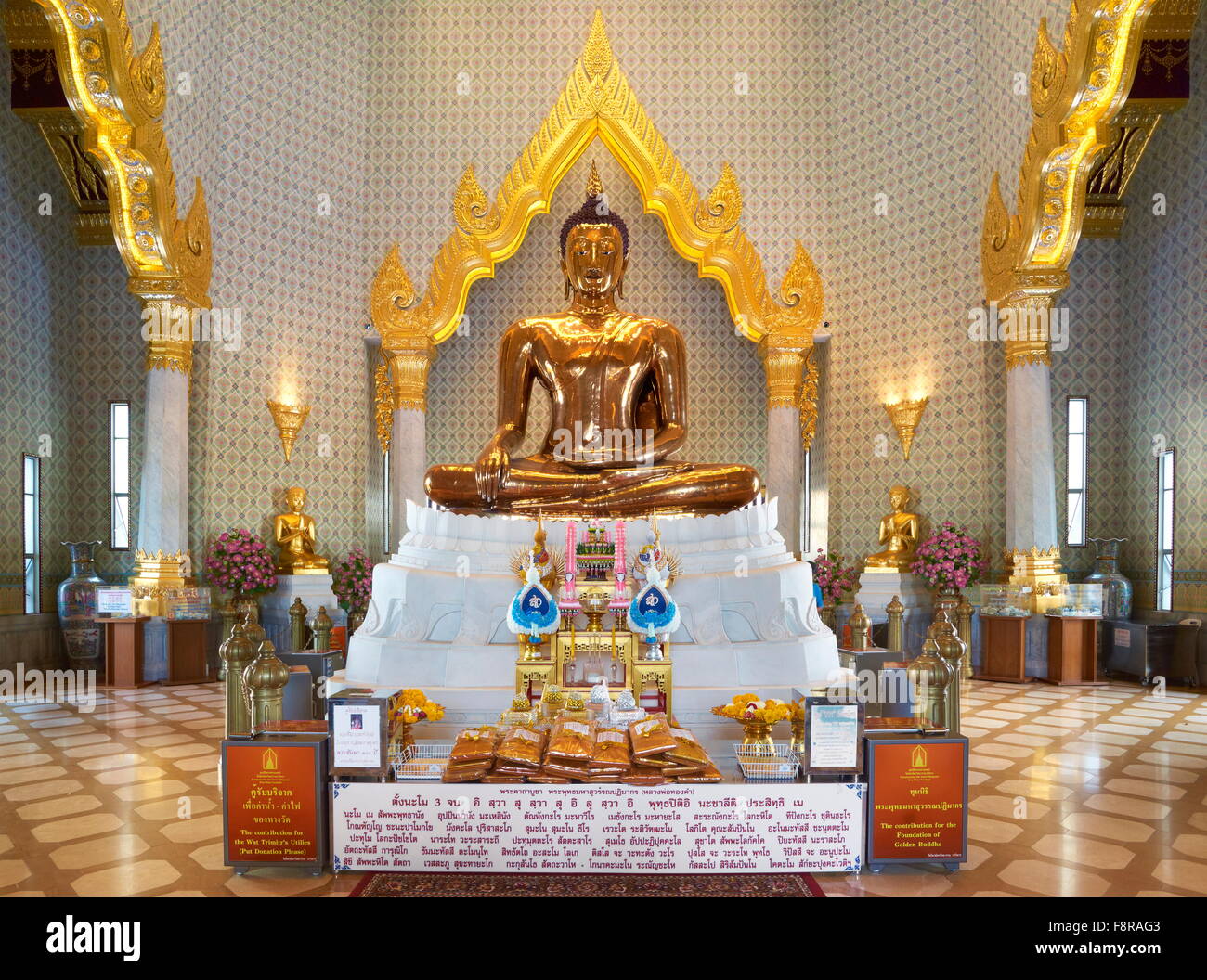 Thailand - Bangkok, Wat Traimit Temple, Golden Buddha statue Stock ...