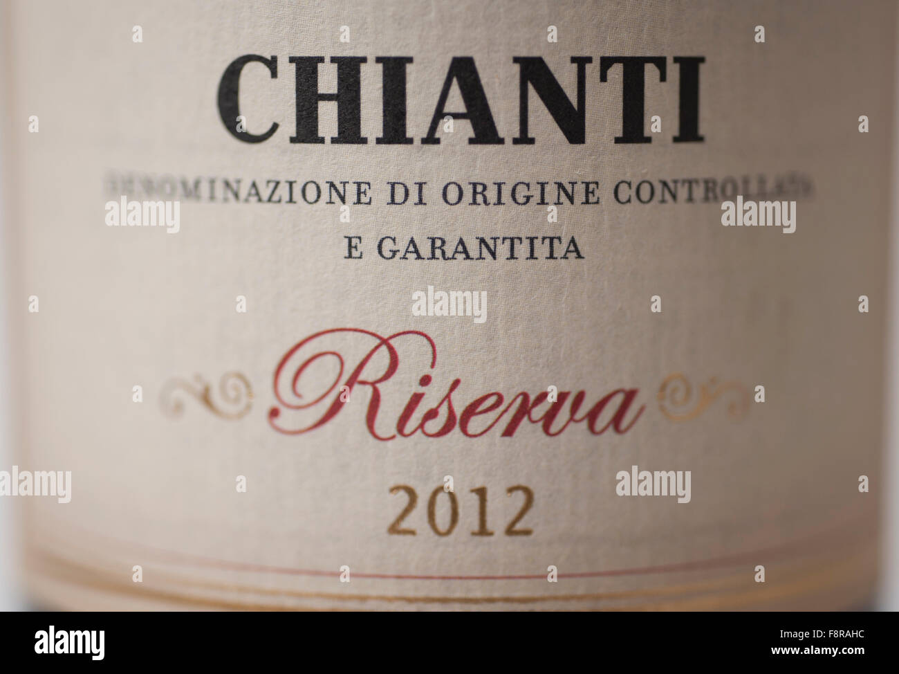 Chianti Riserva 2015 red wine label closeup Stock Photo - Alamy