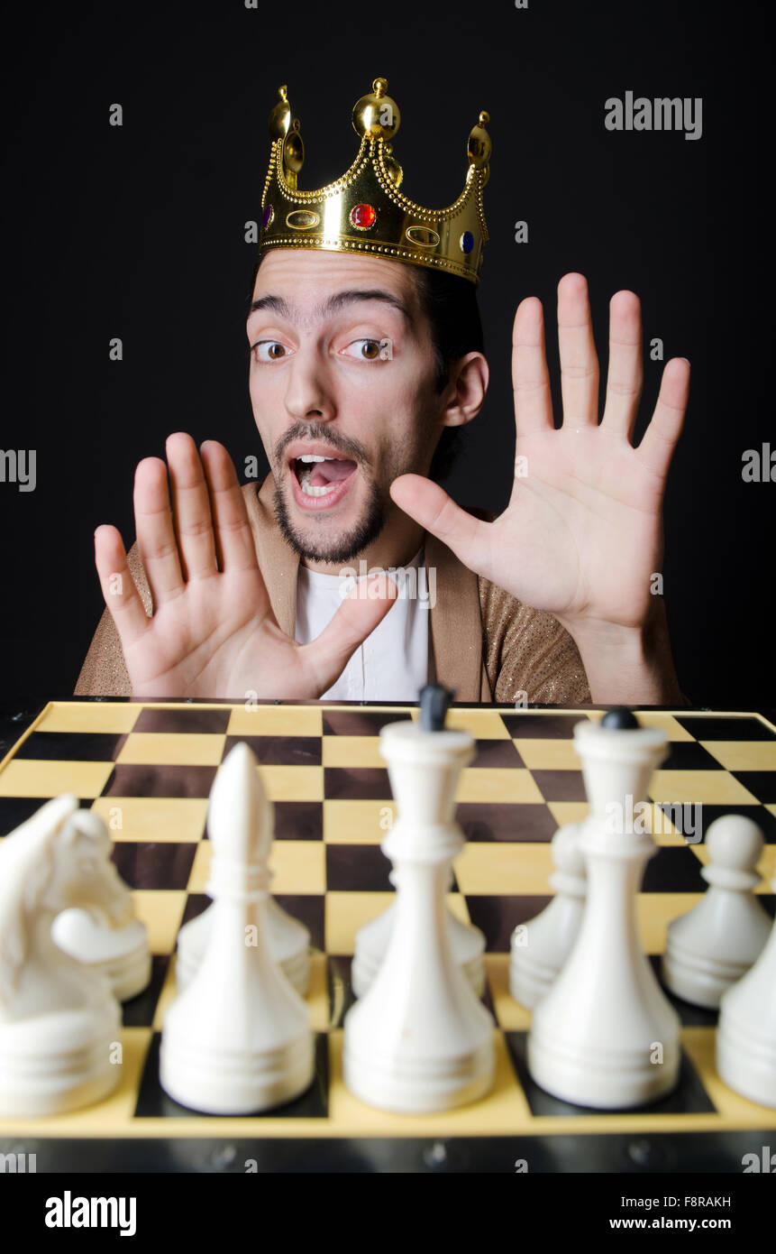 Chess player playing his game Stock Photo - Alamy