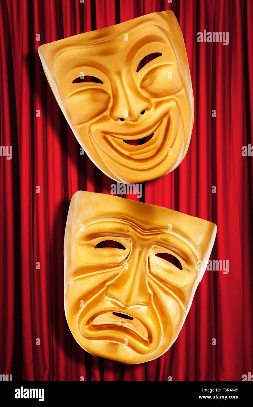 Theatre performance concept with masks Stock Photo - Alamy