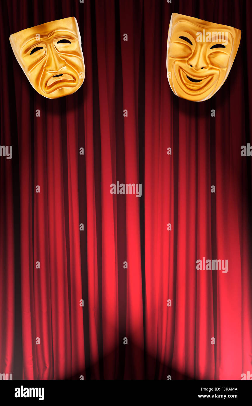 Theatre performance concept with masks Stock Photo - Alamy
