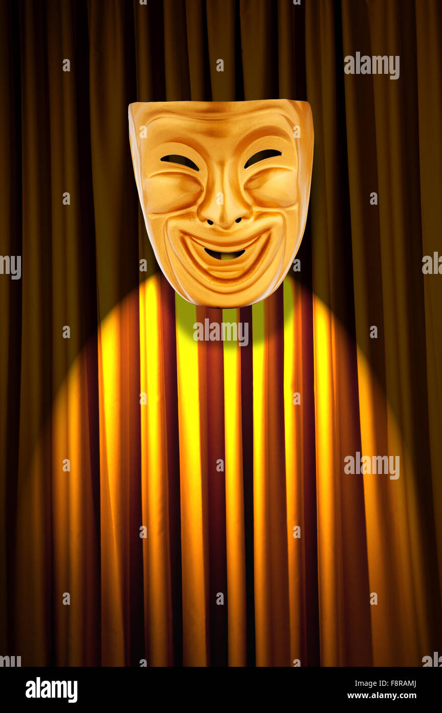 Theatre performance concept with masks Stock Photo - Alamy