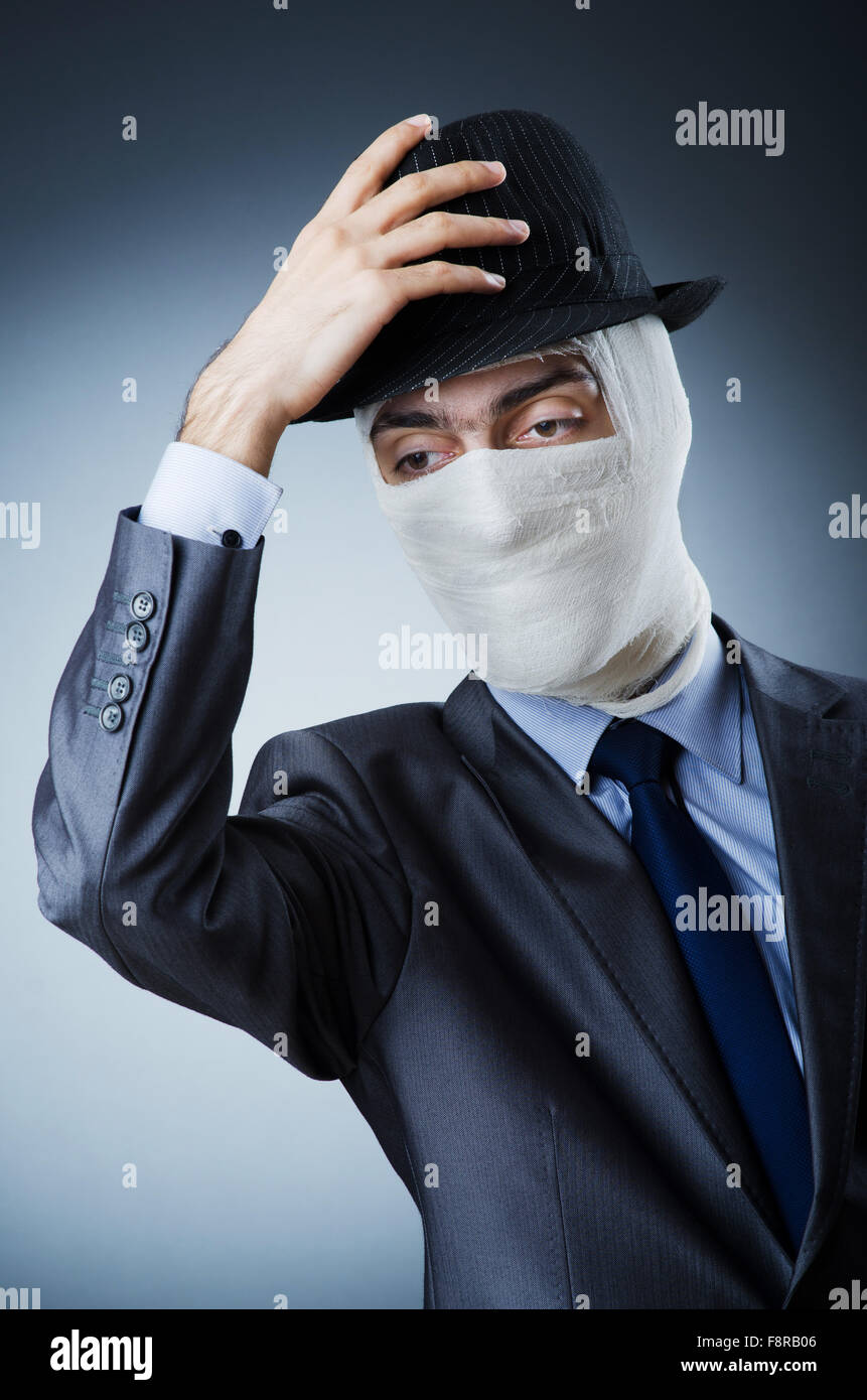 Man covered in medical bandages Stock Photo - Alamy