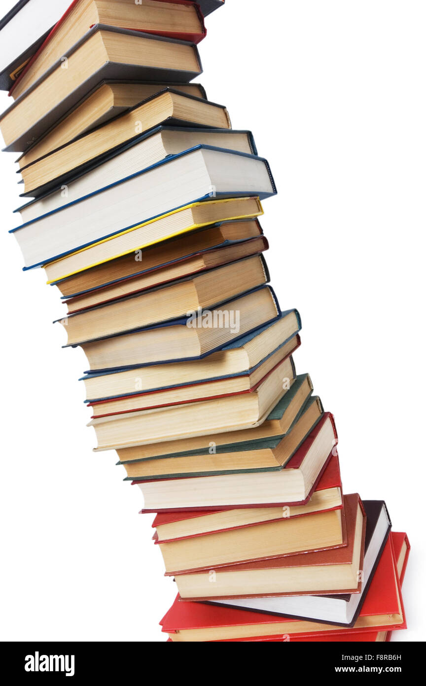 Stack of books isolated on the white background Stock Photo - Alamy