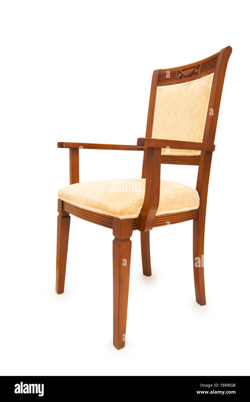 Wooden chair isolated on the white background Stock Photo - Alamy
