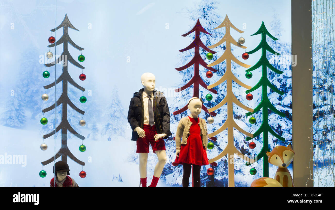 Christmas display in department store window Stock Photo - Alamy
