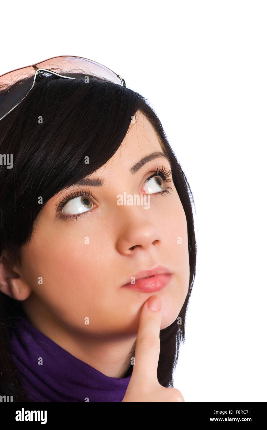 Young girl isolated on the white background Stock Photo - Alamy