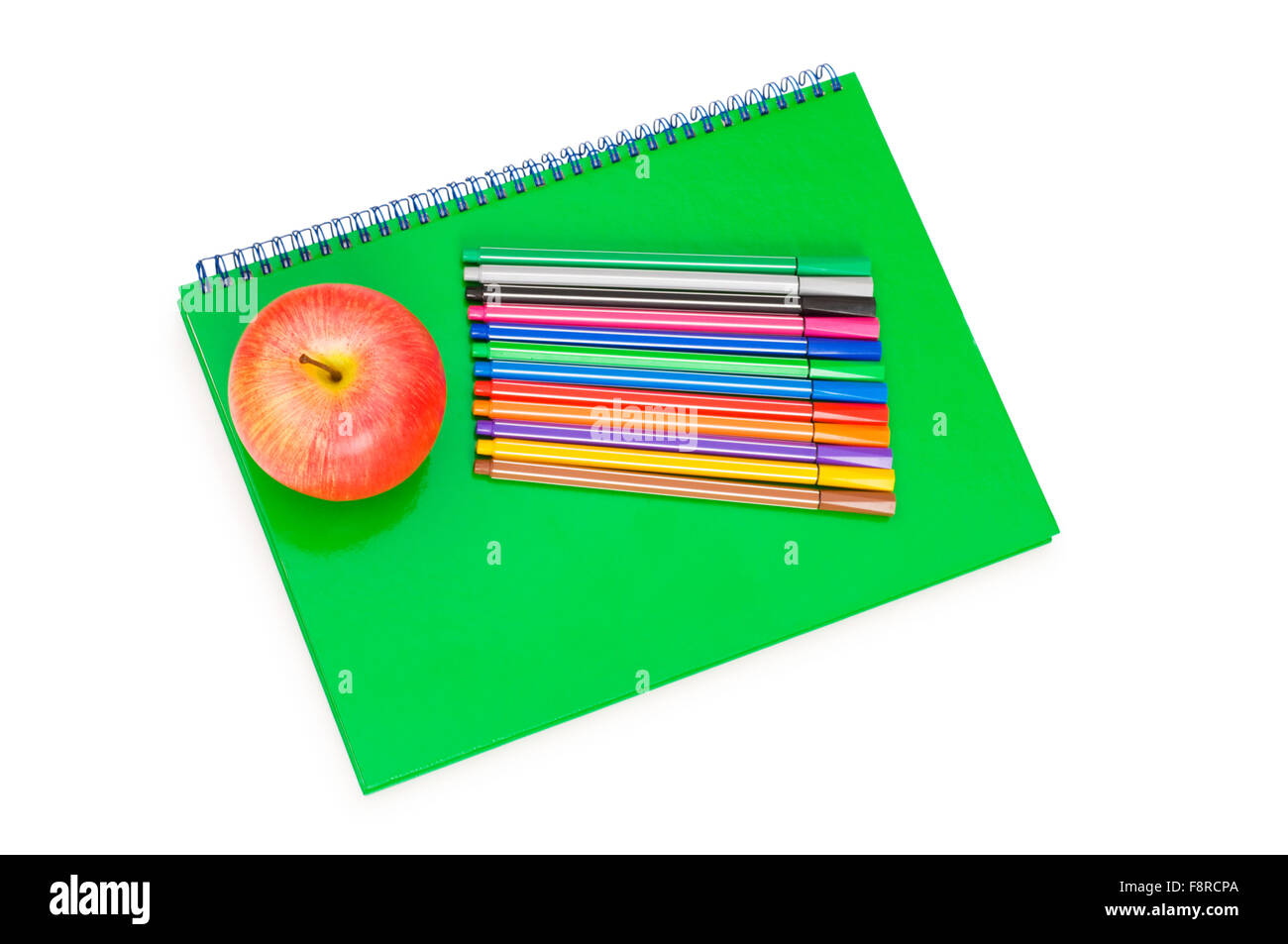 Back to school concept with books and apple Stock Photo - Alamy