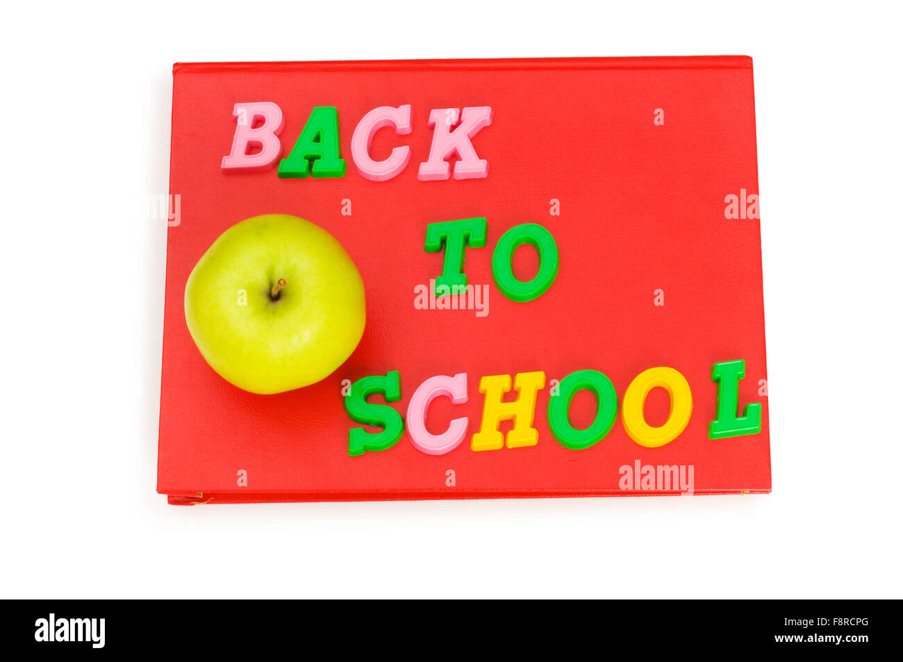 Back to school concept with books and apple Stock Photo - Alamy
