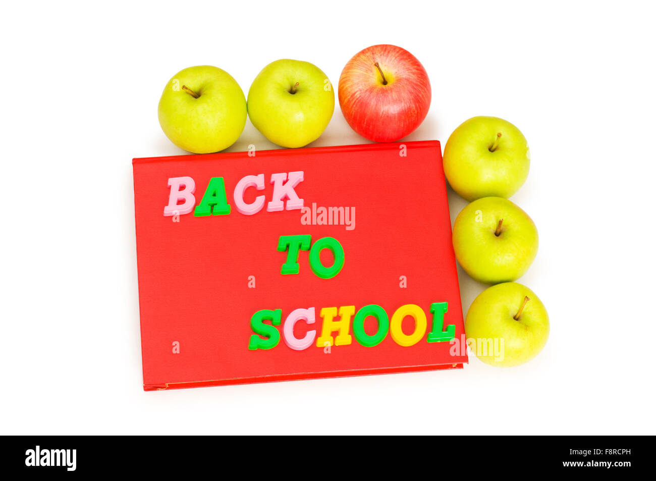 Back to school concept with books and apple Stock Photo - Alamy