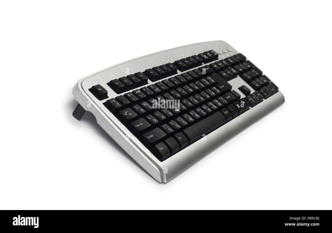 Silver keyboard isolated on the white background Stock Photo - Alamy