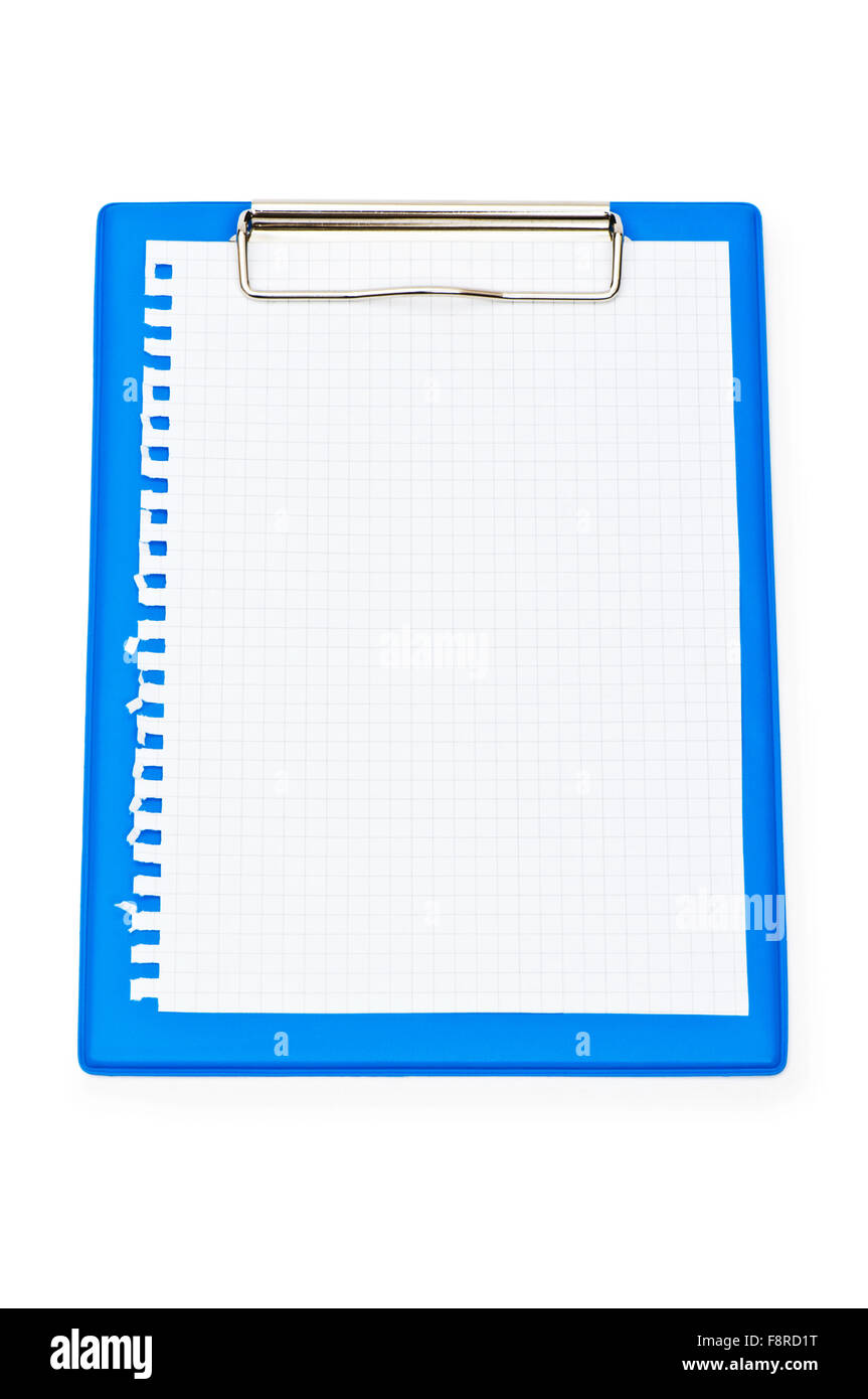 Binder with black sheet isolated on white Stock Photo - Alamy