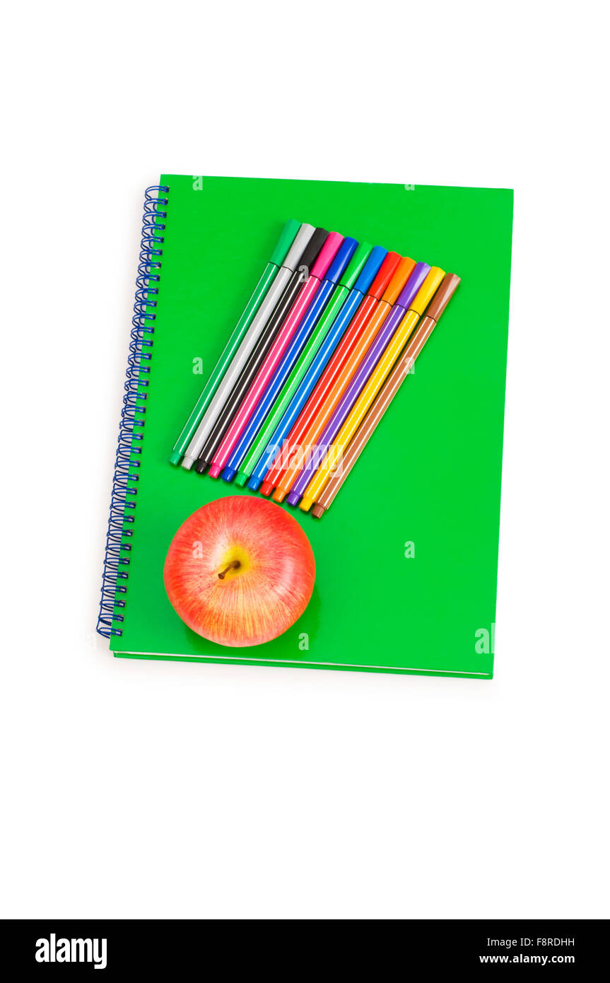 Back to school concept with books and apple Stock Photo - Alamy