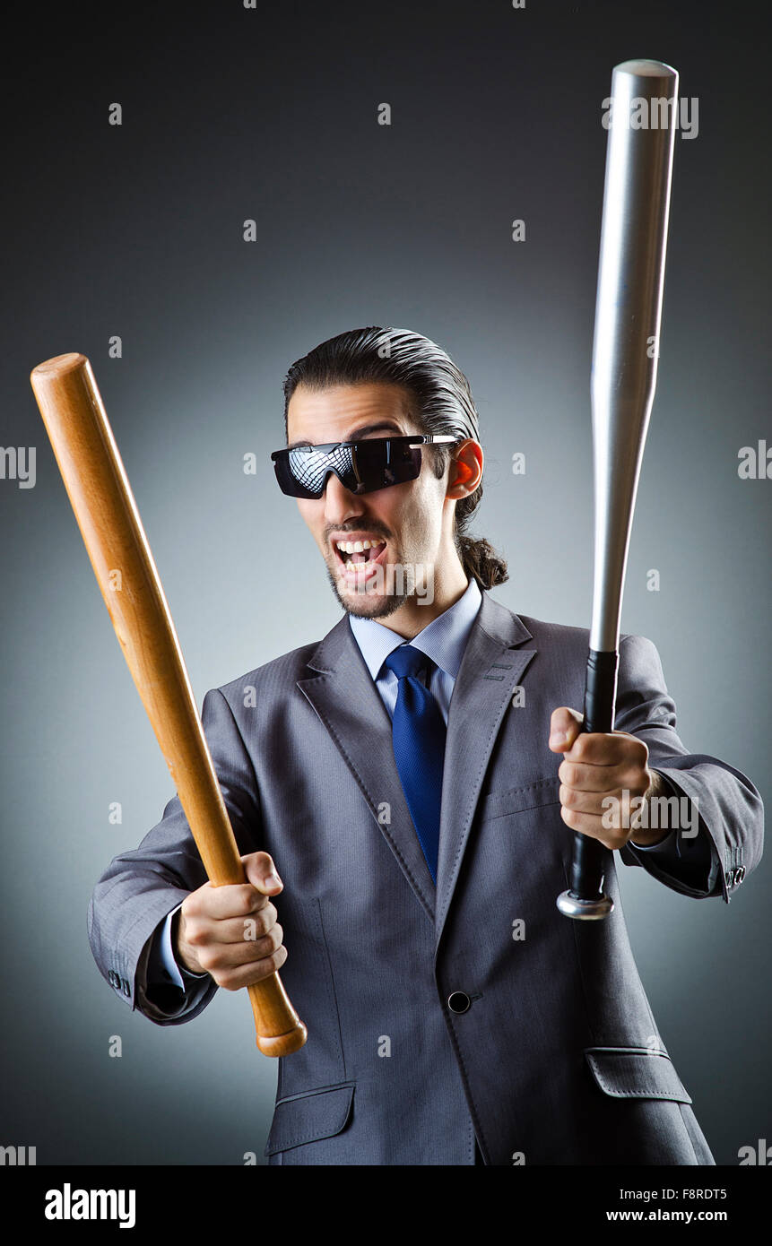 Angry businessman baseball bat hi-res stock photography and images - Alamy