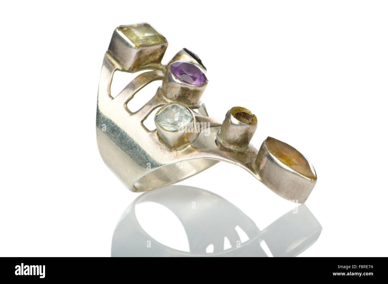 Jewellery ring isolated on white Stock Photo - Alamy