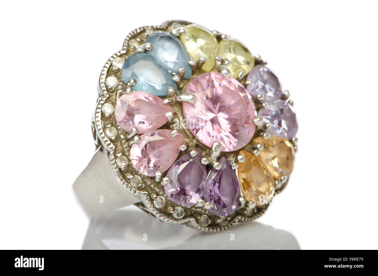 Jewellery ring isolated on white Stock Photo - Alamy