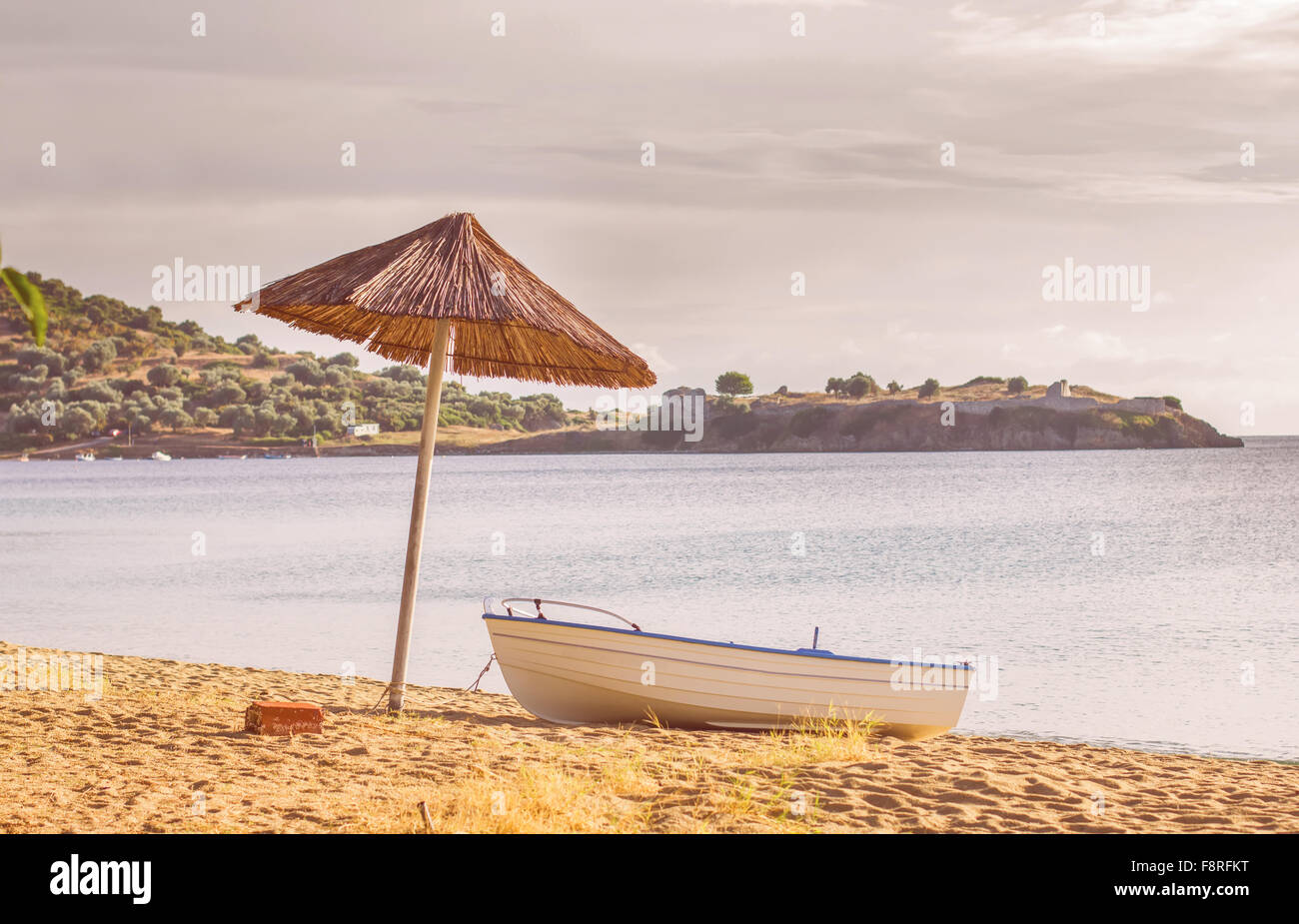 Fishing Boat on the sandy beach, beautiful summer scene, travel ...