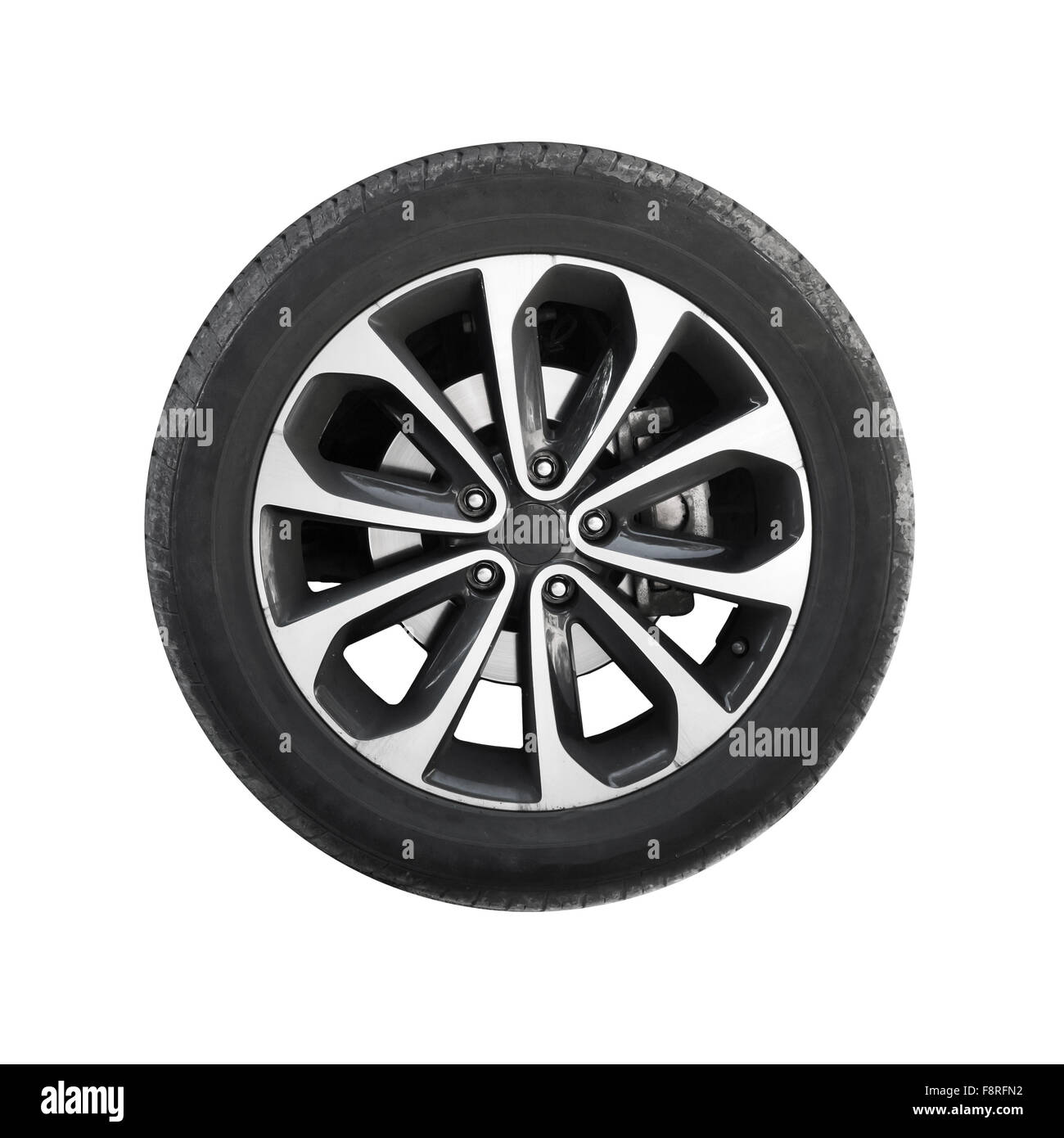 Modern car wheel isolated on white background Stock Photo - Alamy