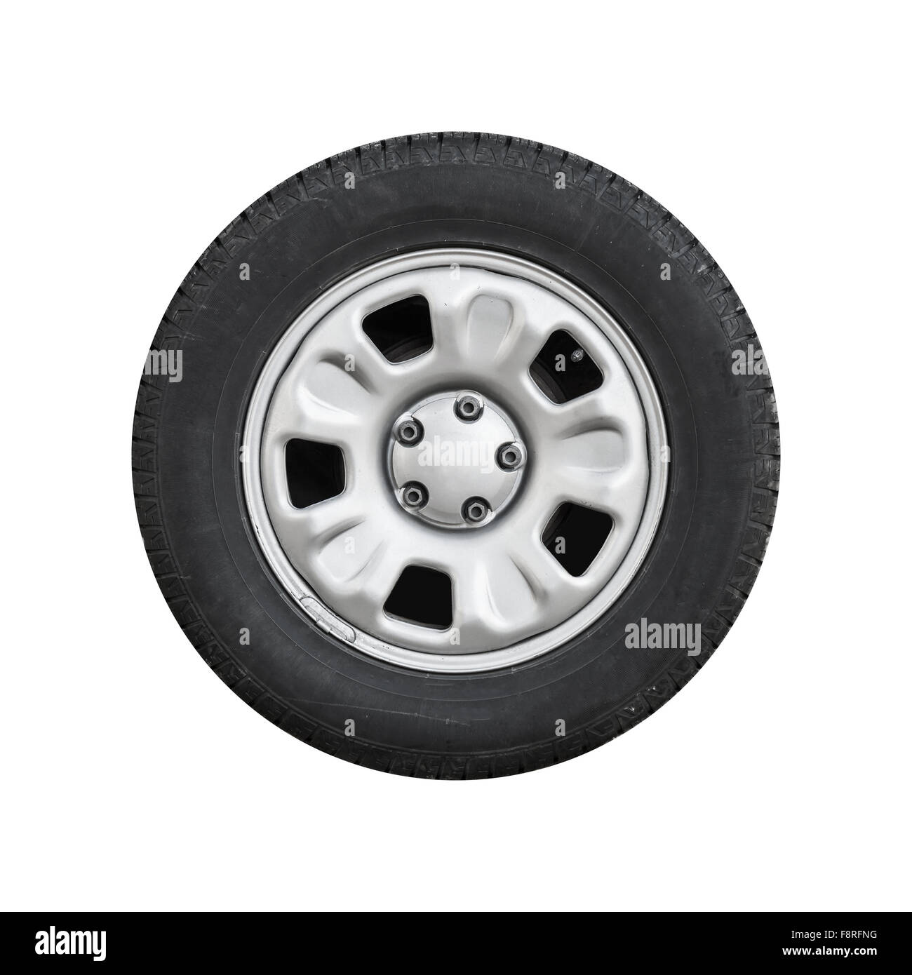 Modern steel car wheel isolated on white background Stock Photo - Alamy