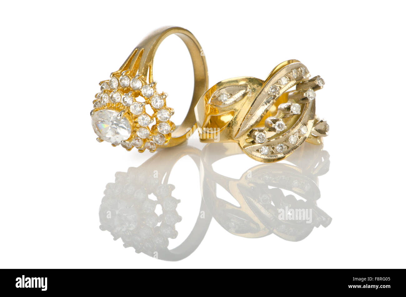 Jewellery ring isolated on white Stock Photo - Alamy