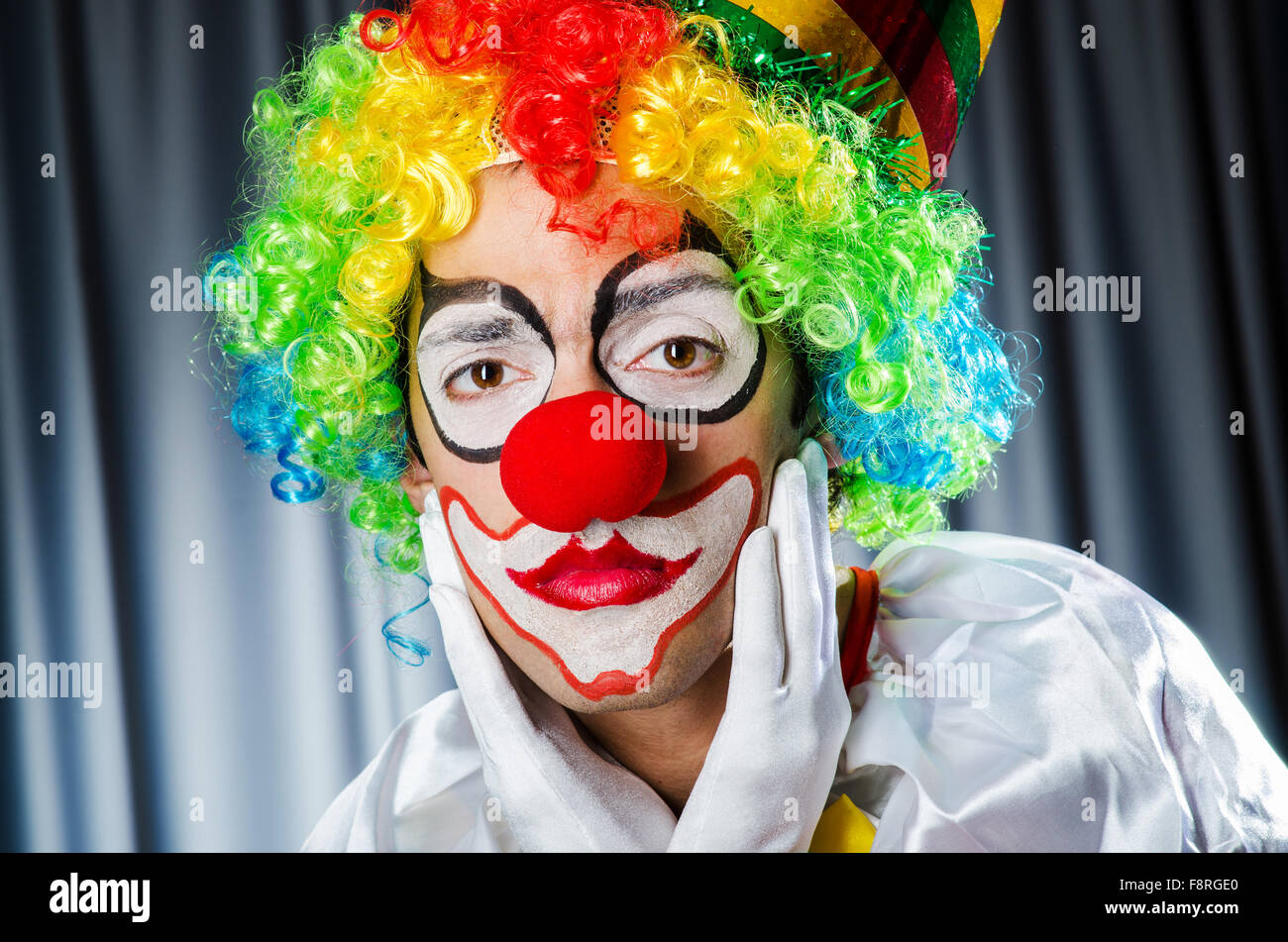 Funny clown in studio shooting Stock Photo - Alamy