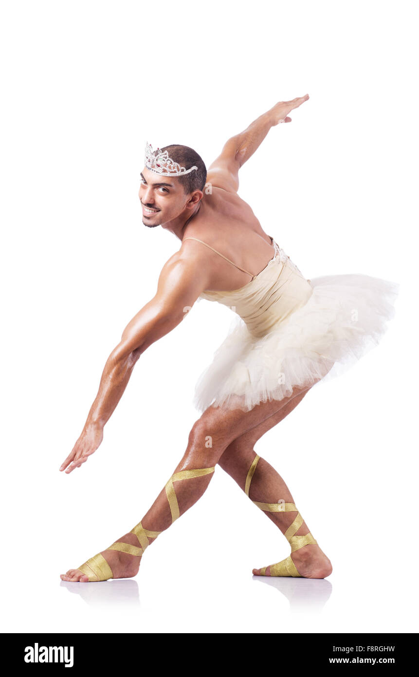 Muscular ballet performer in funny concept Stock Photo - Alamy
