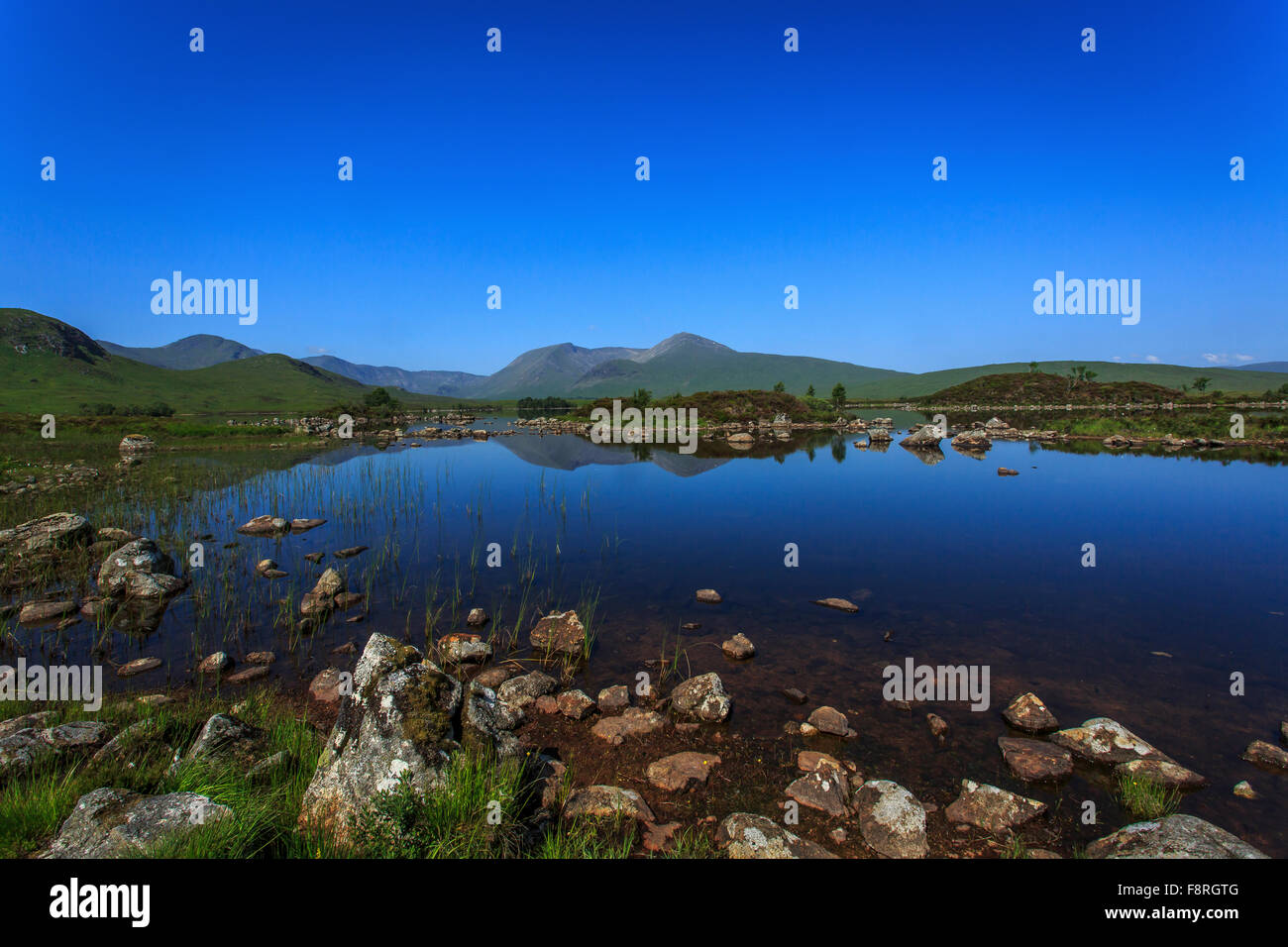 A loch on Rannoch Moor, near Glencoe in the Highlands of Scotland Stock ...