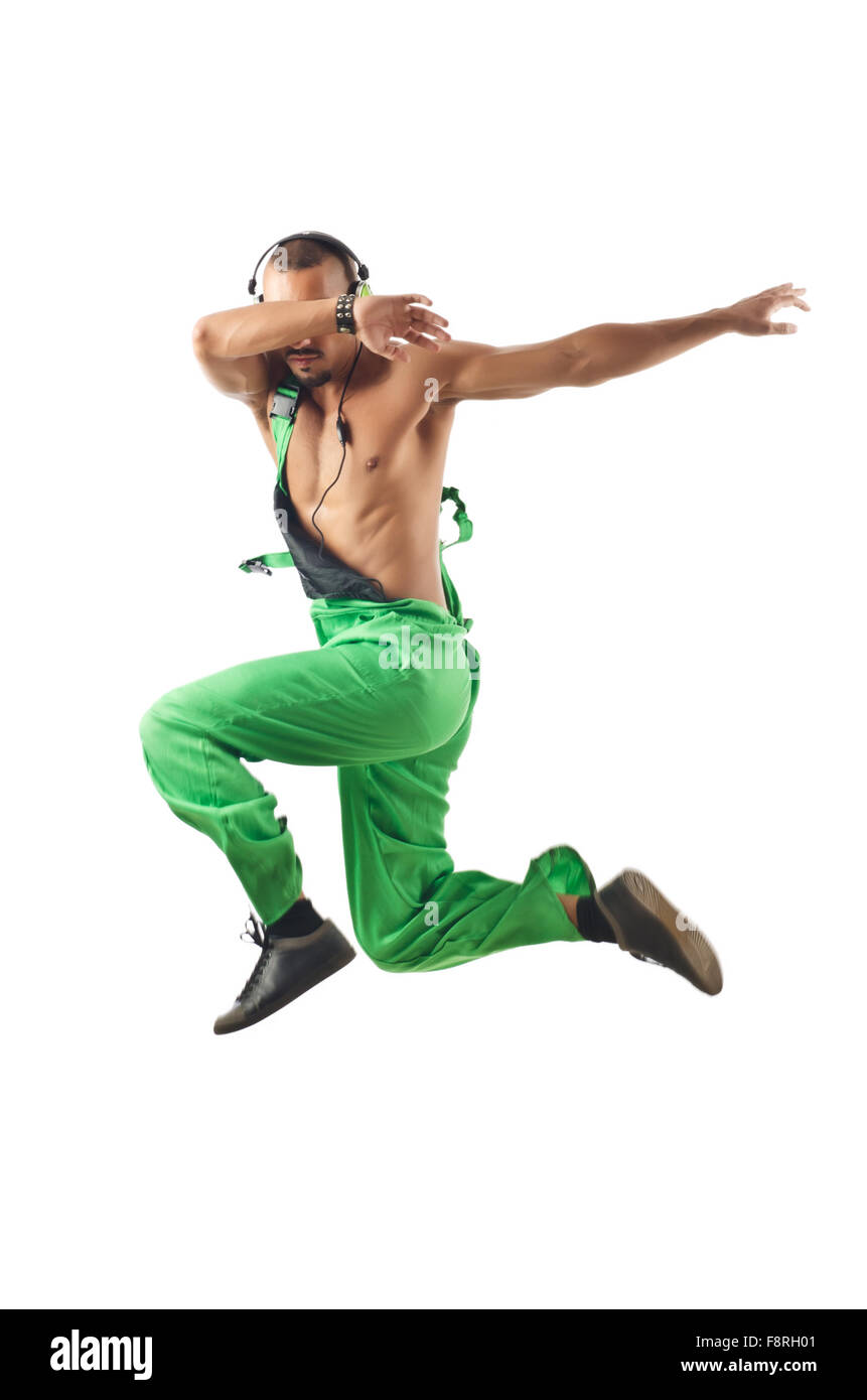 Construction worker jumping and dancing Stock Photo - Alamy
