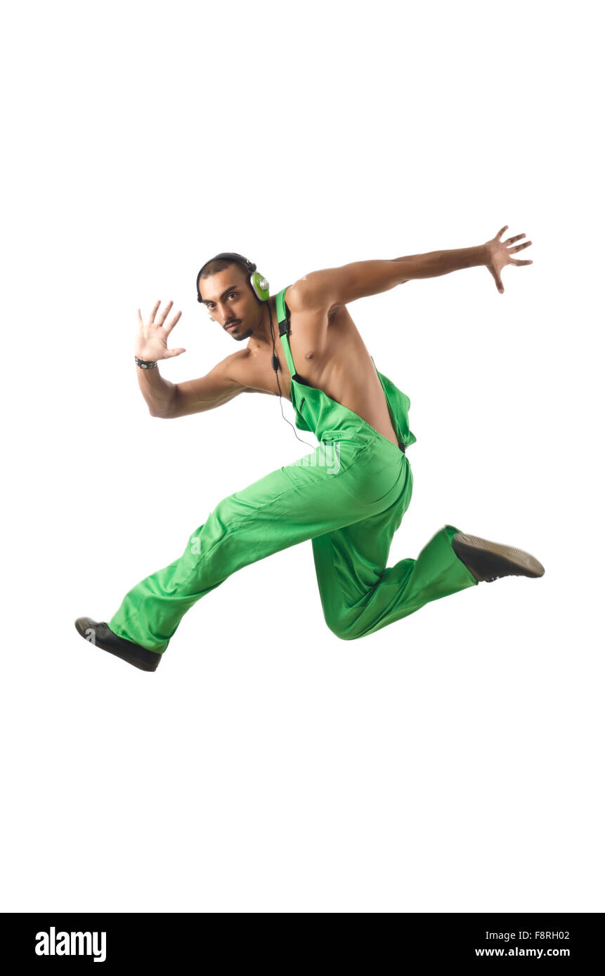 Construction worker jumping and dancing Stock Photo - Alamy