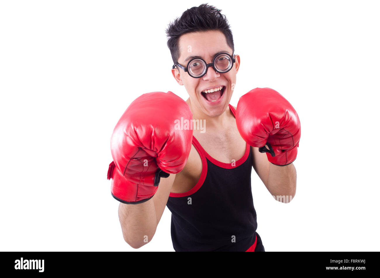 Funny boxer isolated on the white background Stock Photo - Alamy