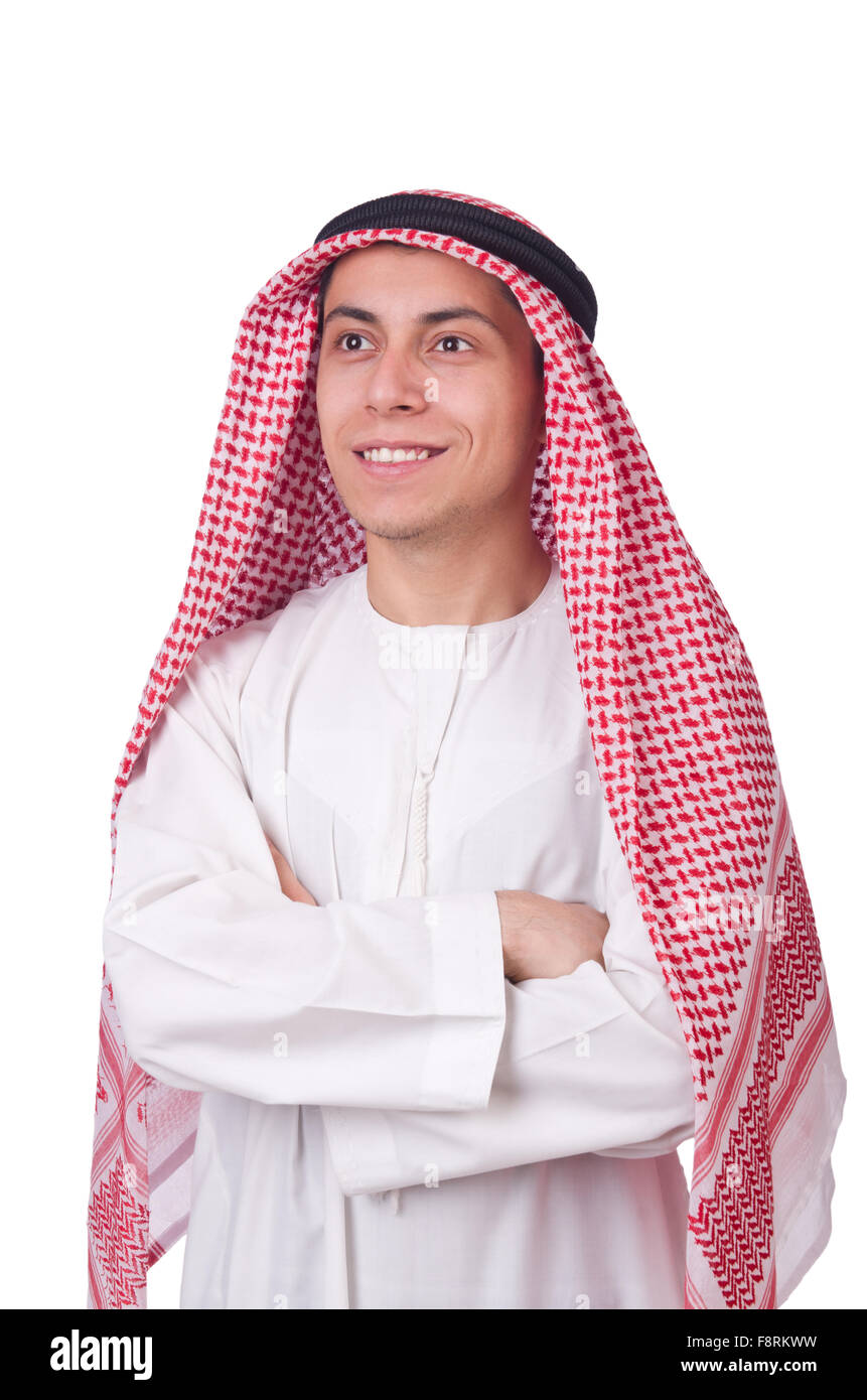 Young arab man isolated on white Stock Photo - Alamy