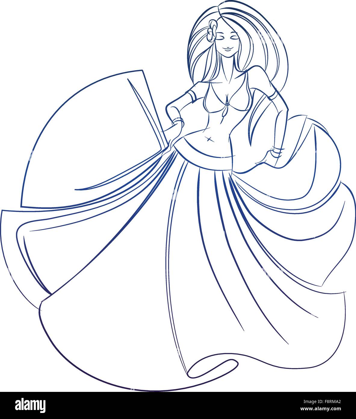 belly dancer ink sketch gesture drawing Stock Vector Image & Art - Alamy