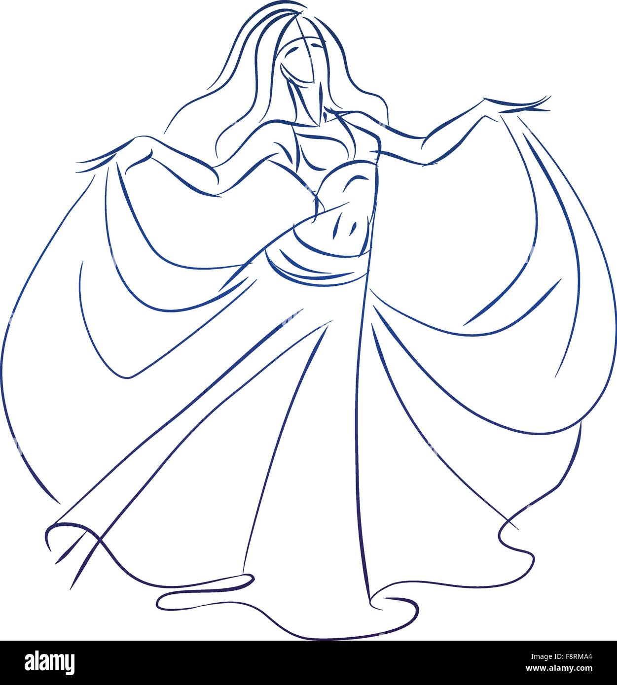 belly dancer ink sketch gesture drawing Stock Vector Image & Art - Alamy