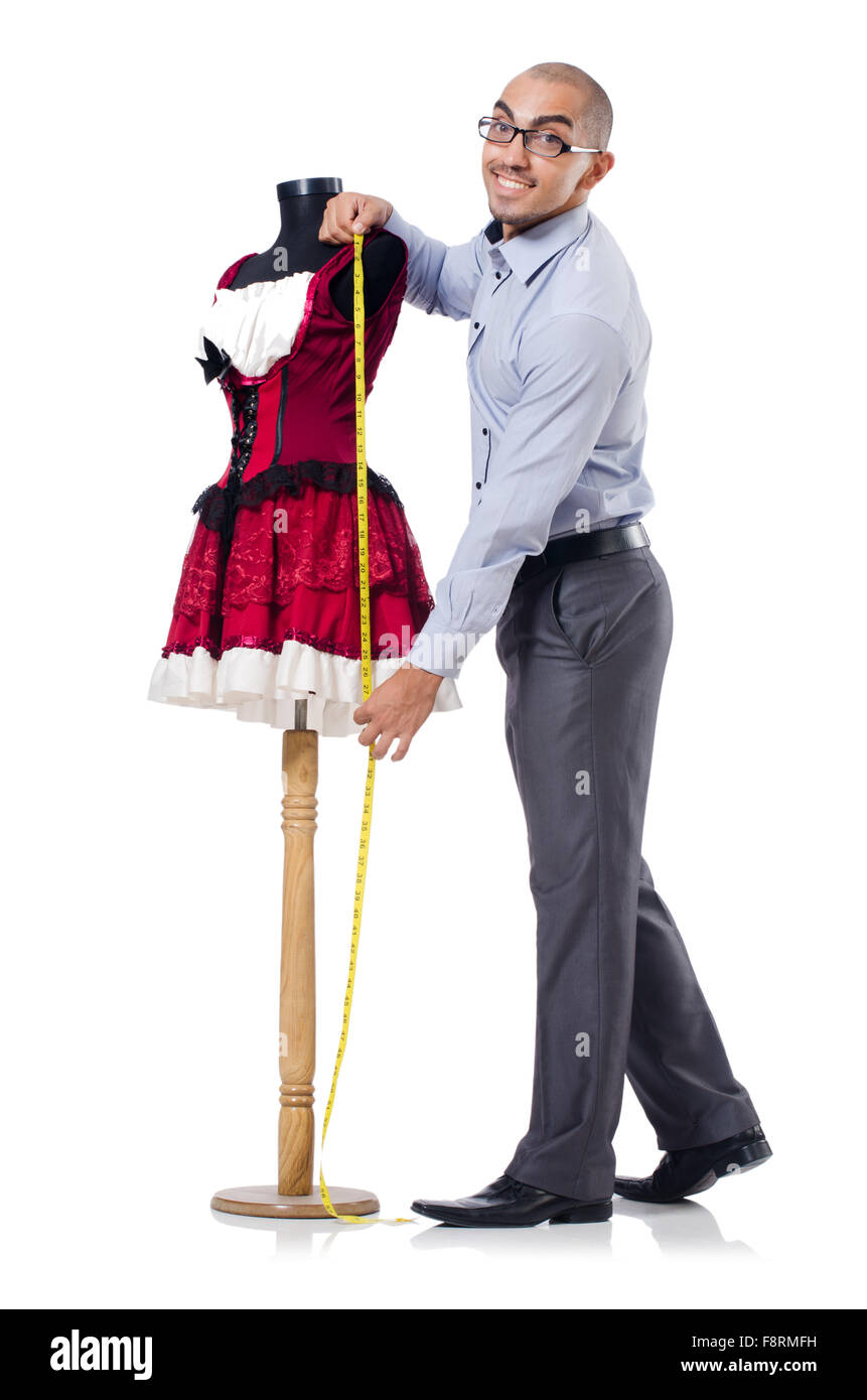 Tailor isolated on the white background Stock Photo - Alamy