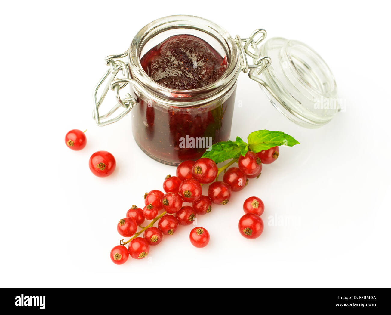 Red currant jam in glass jar and fresh berries Stock Photo - Alamy