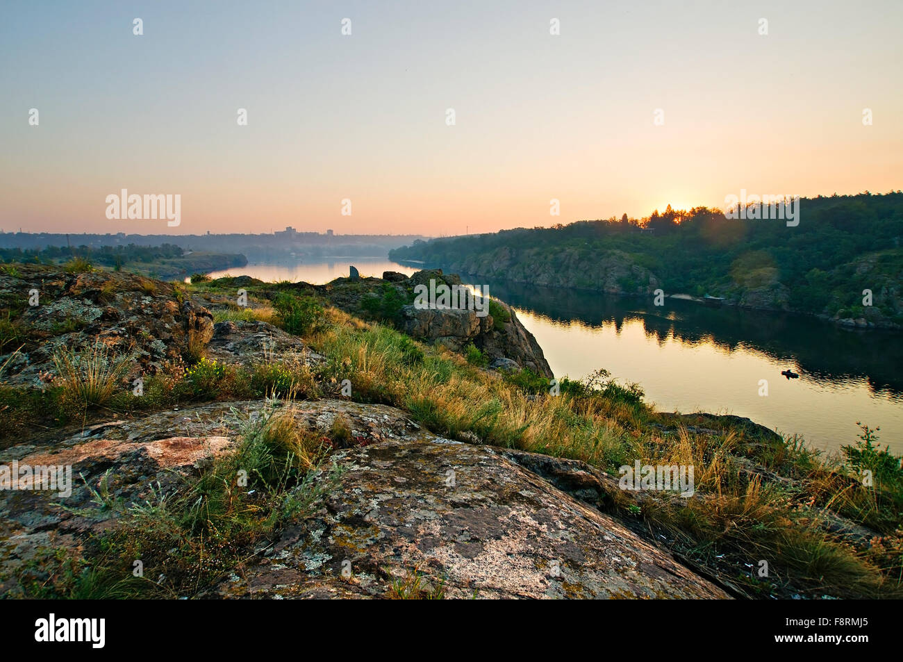 Landscape from the dawn over the river Stock Photo - Alamy