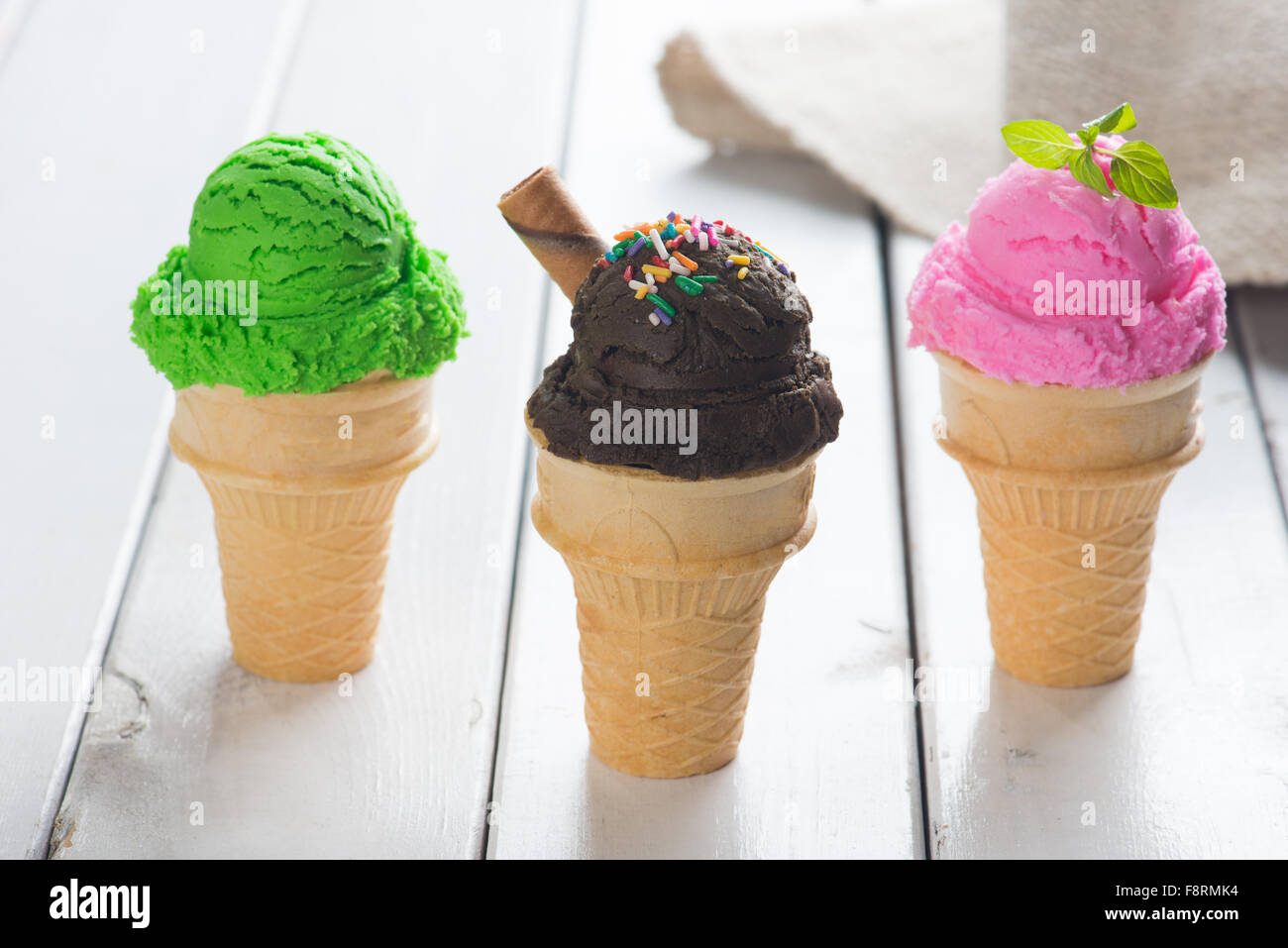 ice cream cone variation Stock Photo - Alamy