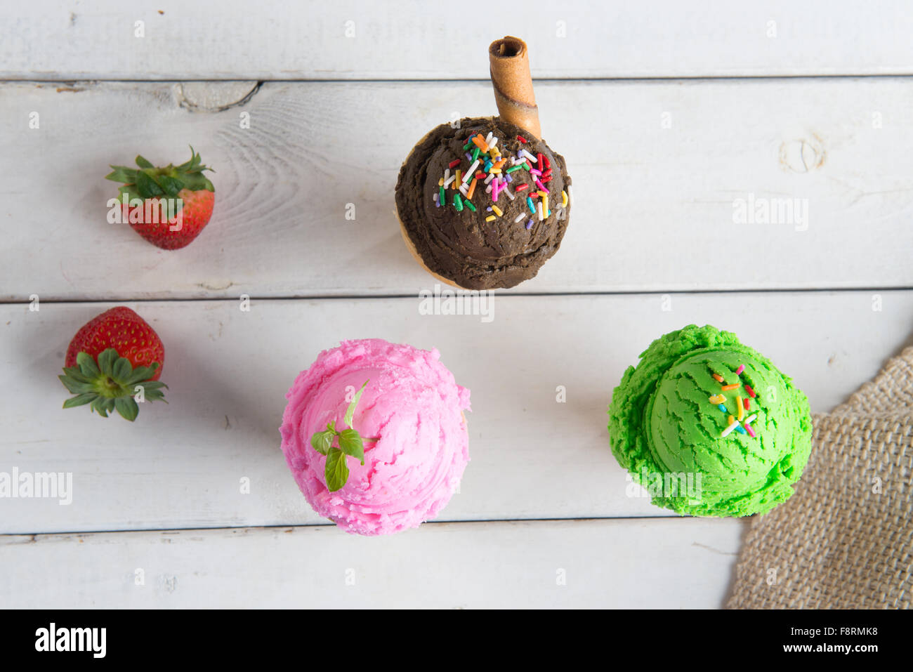 ice cream cone variation Stock Photo - Alamy