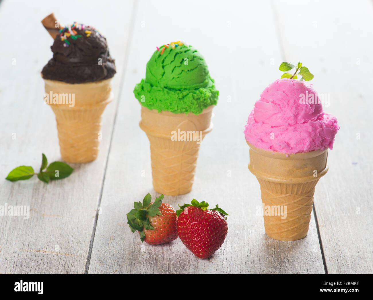 ice cream cone variation Stock Photo - Alamy