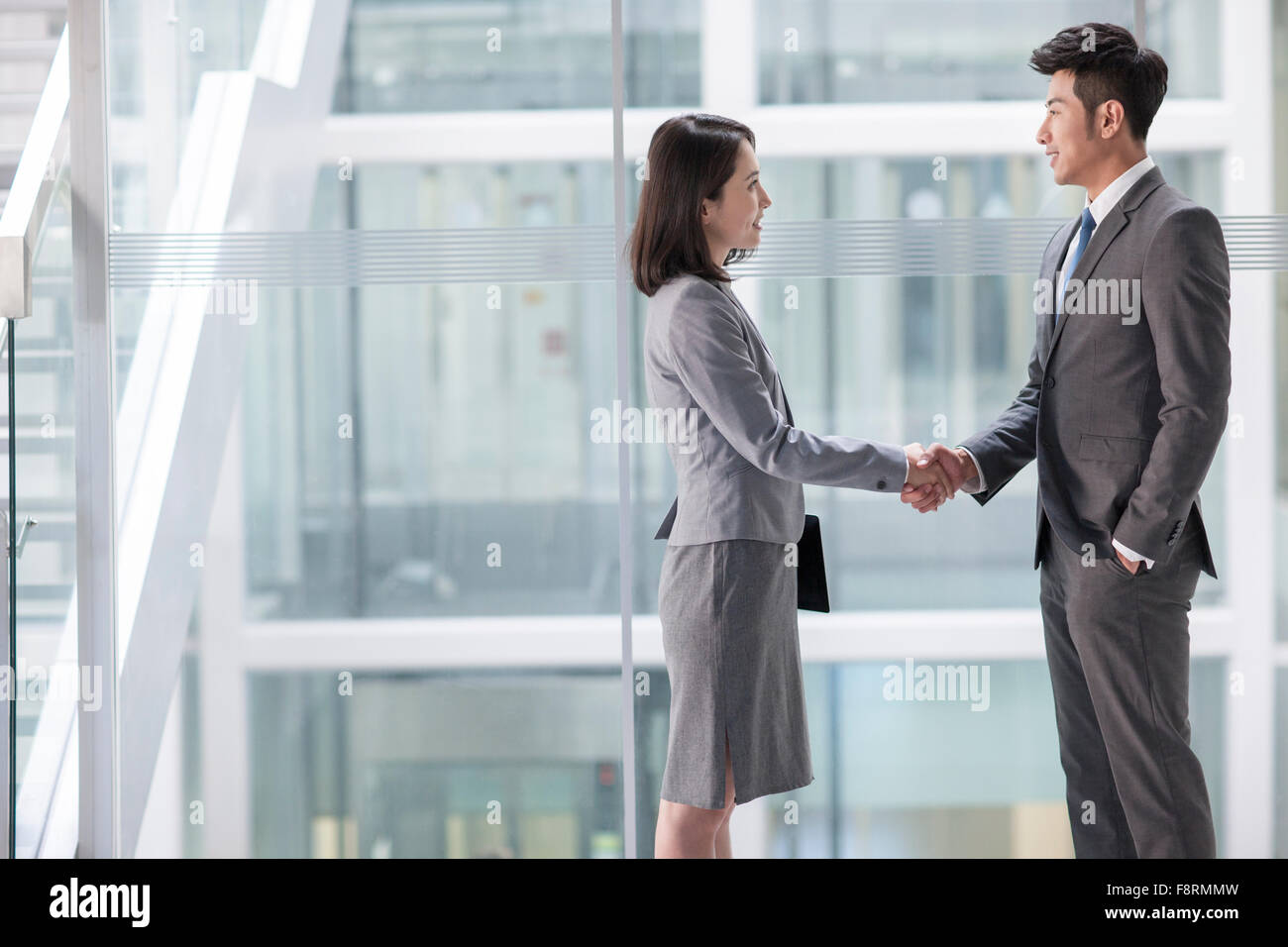 Business person shaking hands in office Stock Photo - Alamy
