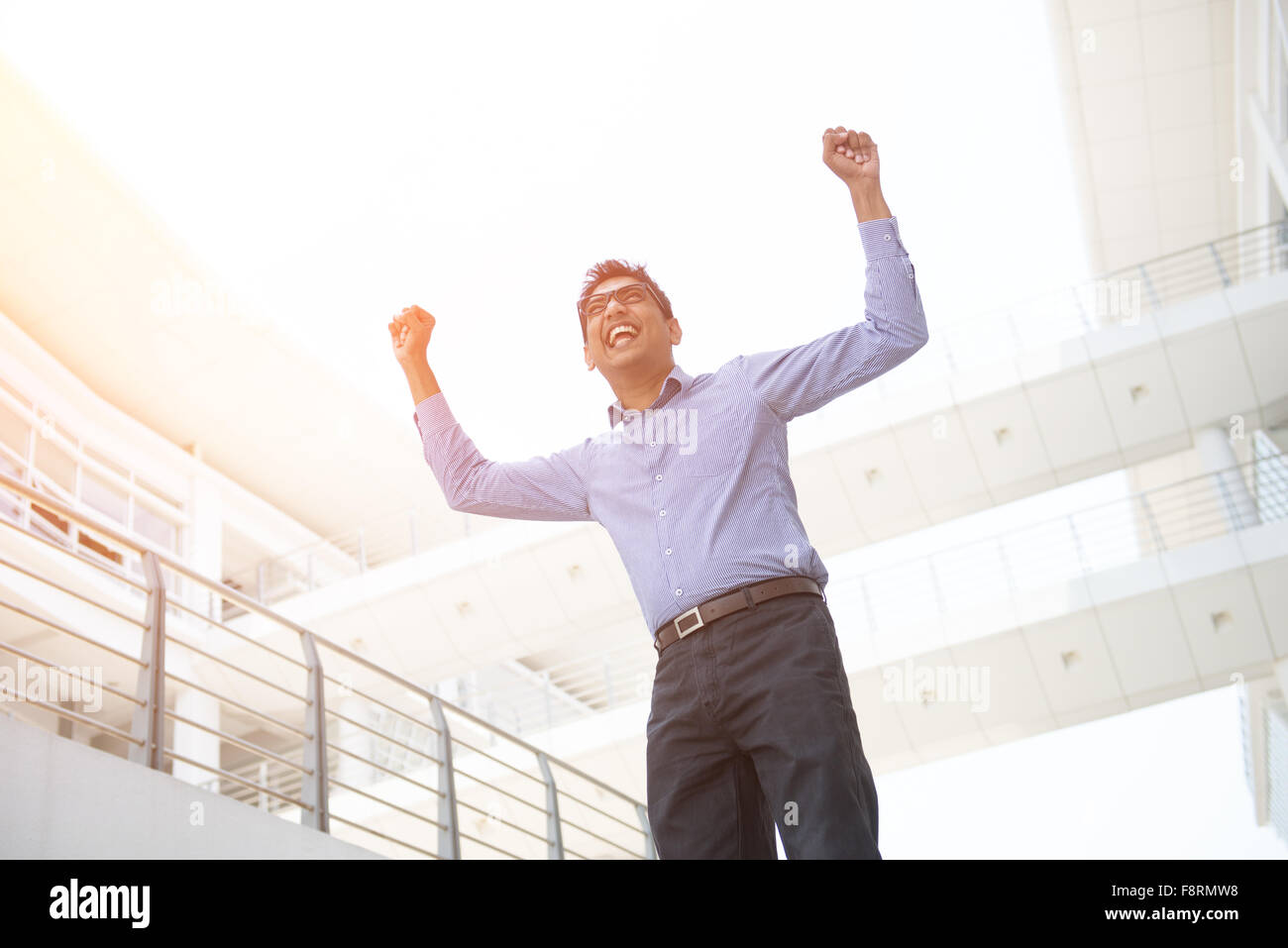 indian male celebrating success Stock Photo - Alamy