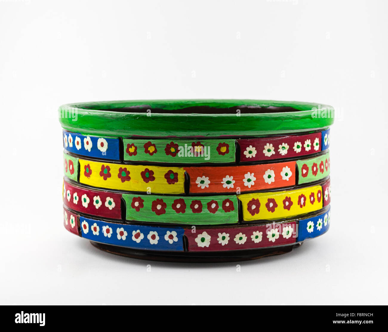 Painted handcrafted pottery bowl Stock Photo - Alamy