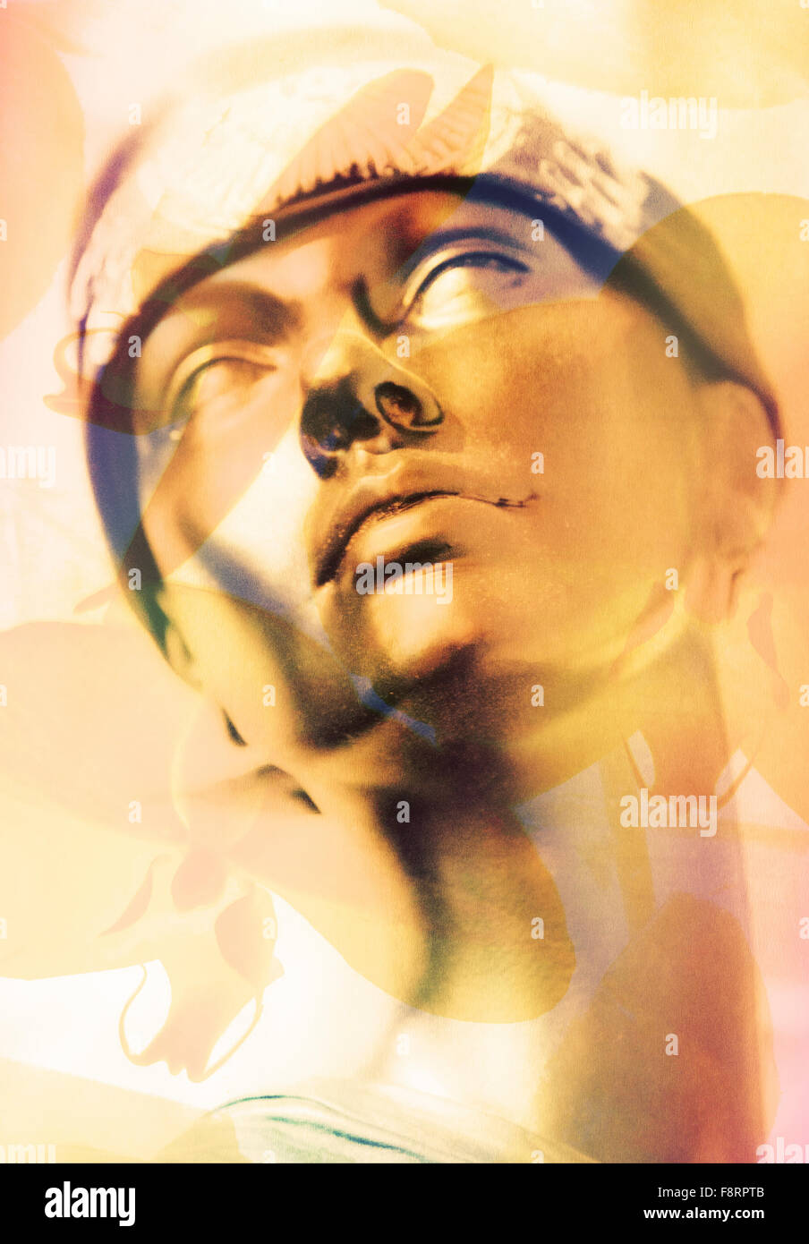 Creative portrait of a dummy in a hat. Digitally altered photo- art and ...